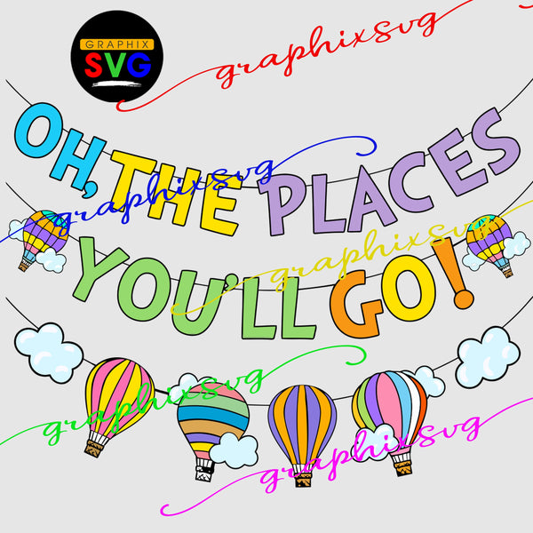 Oh the Places You Will Go, Dr. suess Retro | Dr.Suess book SVG, EPS, P ...
