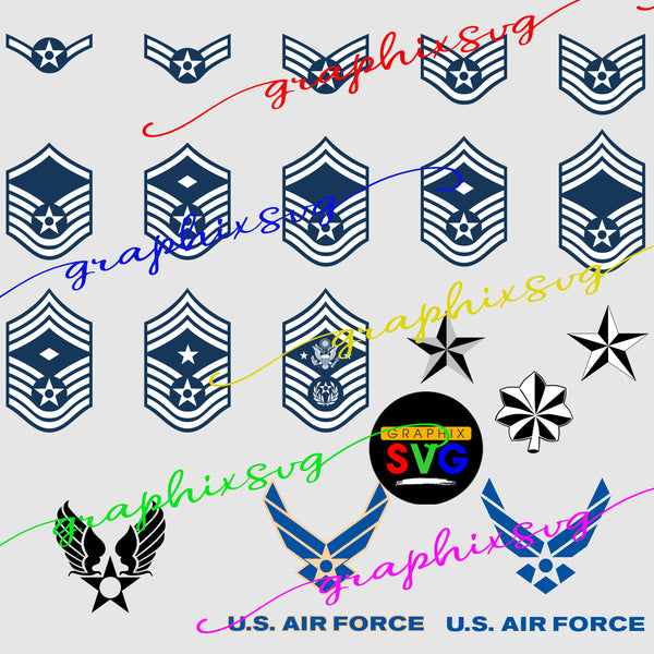U.S. Air Force enlisted rank insignia SVG, United States Air Force Ran ...