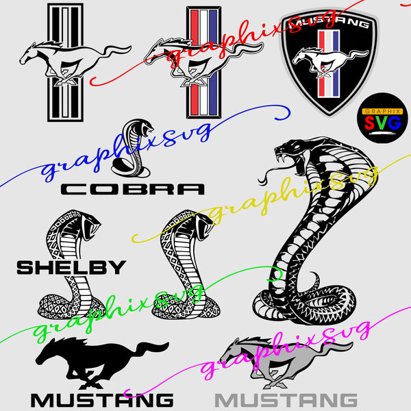 Ford Mustang SVG, Ford Mustang EPS,Ford Mustang PNG. {layered vector f ...
