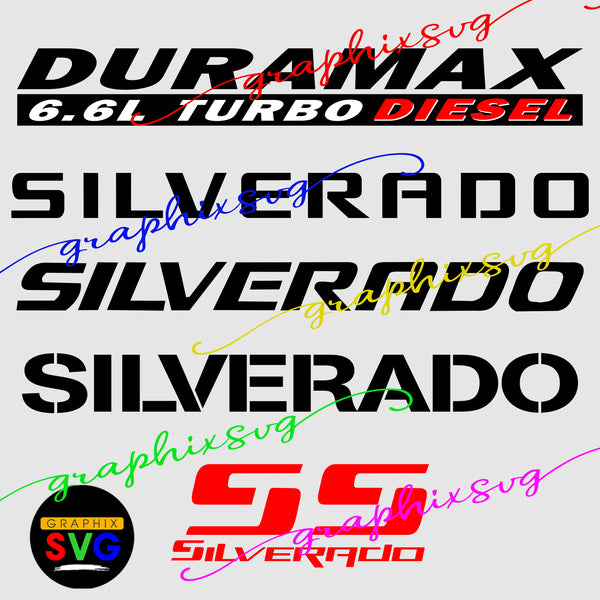 Silverado SVG, RST, ZR2 EPS, Duramax, Chevy Truck png {layered vector ...
