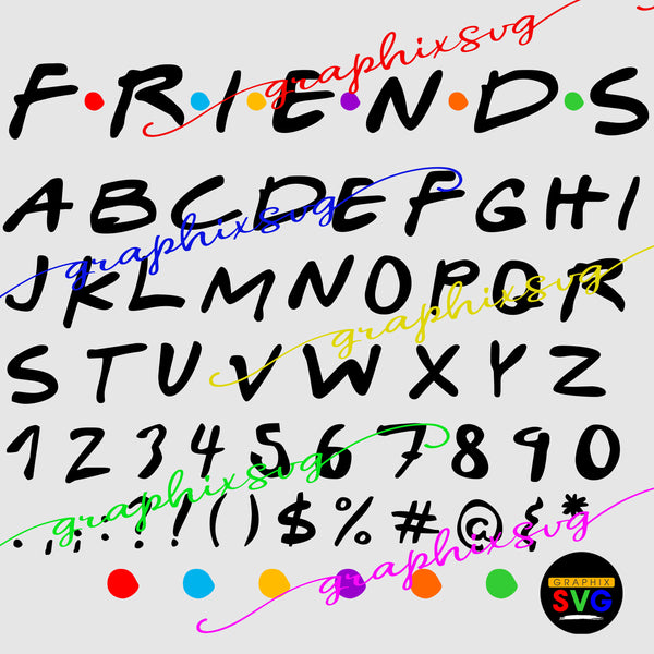Friends Font SVG, Friends Font EPS, Friends Font PNG(font include ...