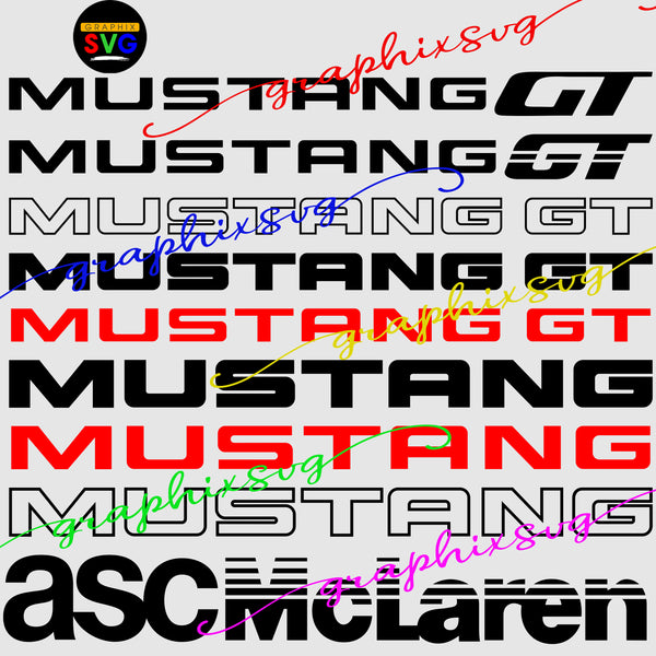 Ford Mustang SVG, Ford Mustang EPS. {layered vector file} – Graphix2SVG